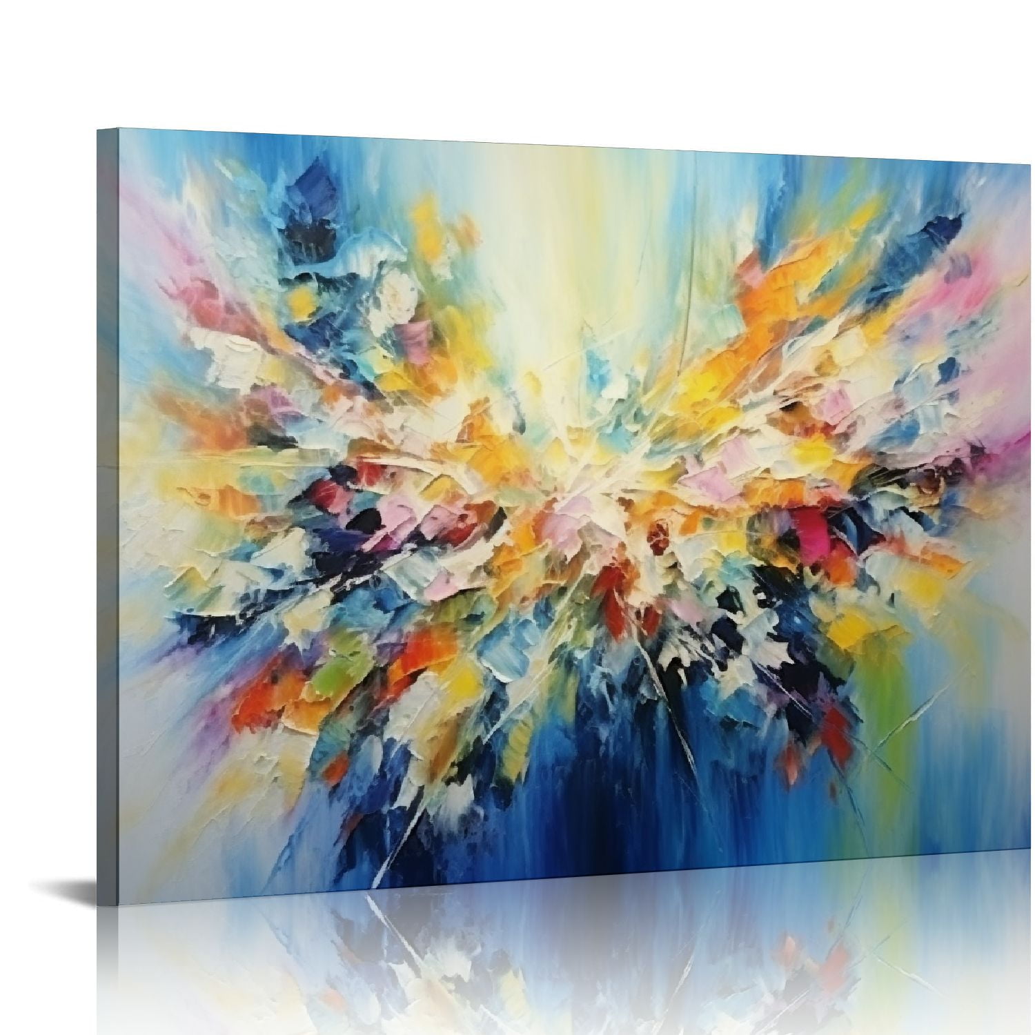 ARISTURING Large Framed Abstract Colorful Canvas Wall Art Flower ...