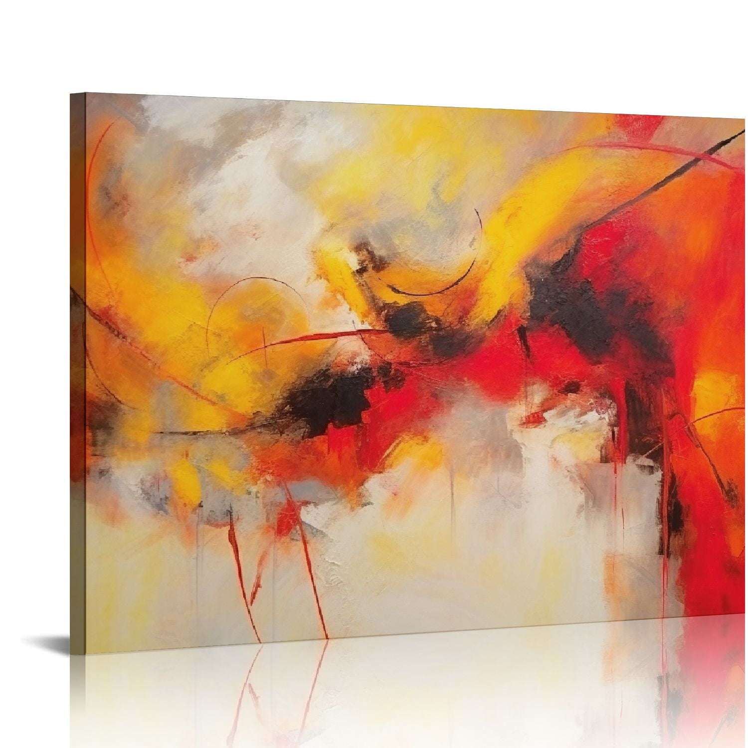 ARISTURING Large Texture Fantasy Burnt Orange Artwork for Wall Orange ...