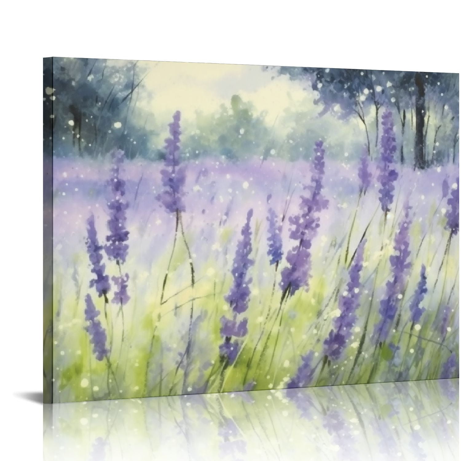 ARISTURING Lavender Abstract Canvas Painting, Plant Wall Art Decorative ...