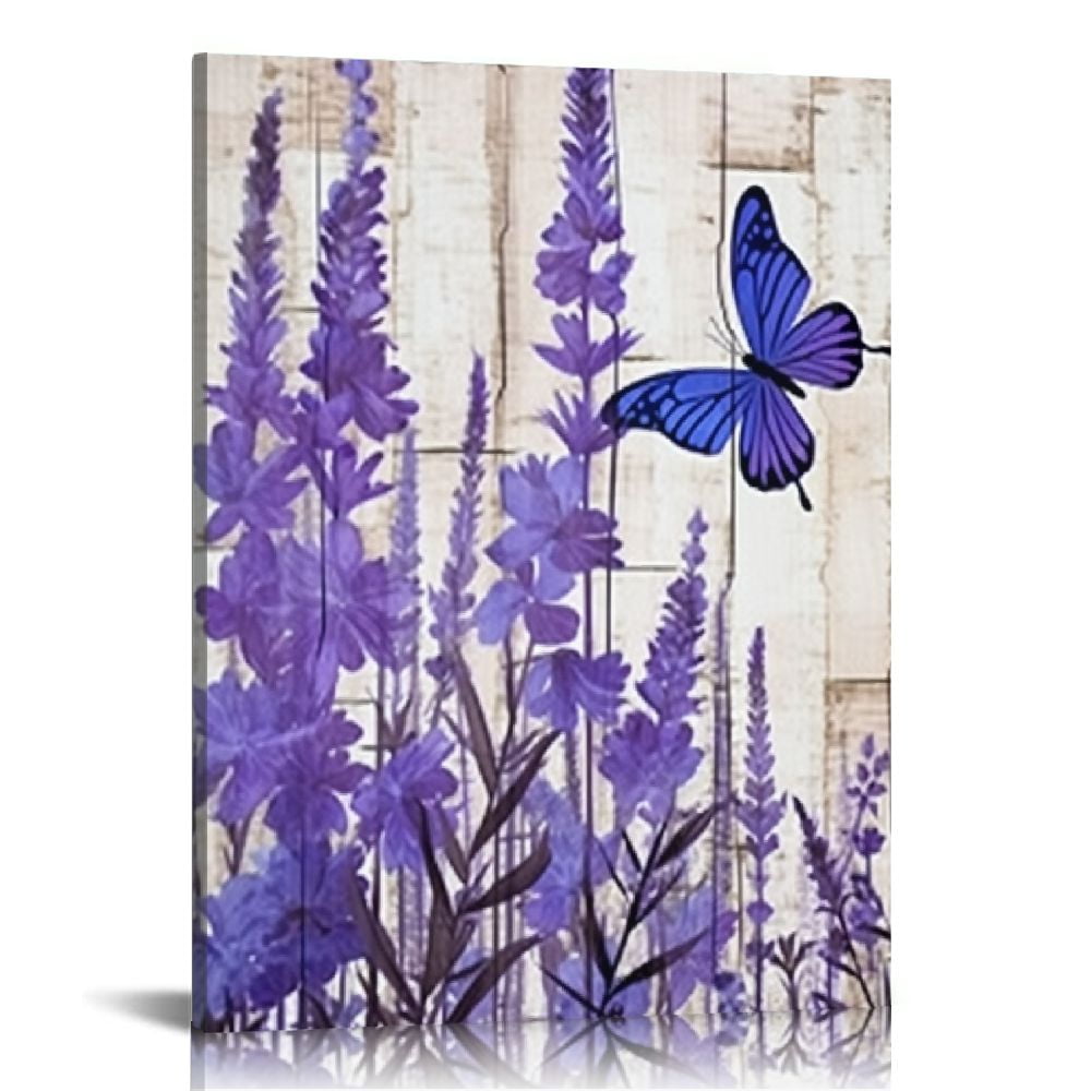 ARISTURING Lavender Canvas Wall Art Purple Flower Painting Prints ...