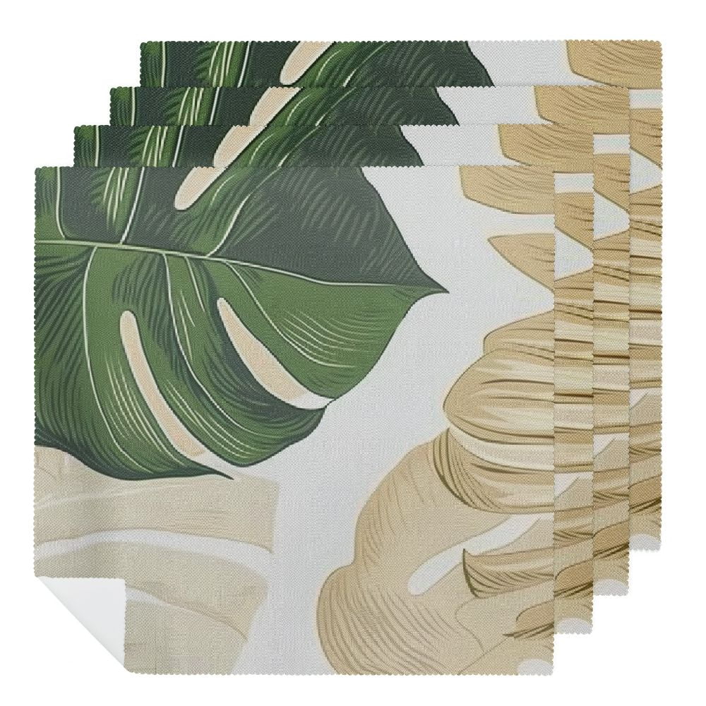 Jiayy Leafy Pattern Cloth Napkin Reusable for Farmhouse Party Dining ...