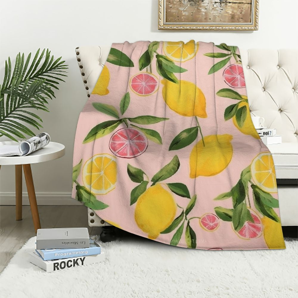 ARISTURING Lemon Blanket for Kids, Lemon Throw Blankets for Girls, Soft ...
