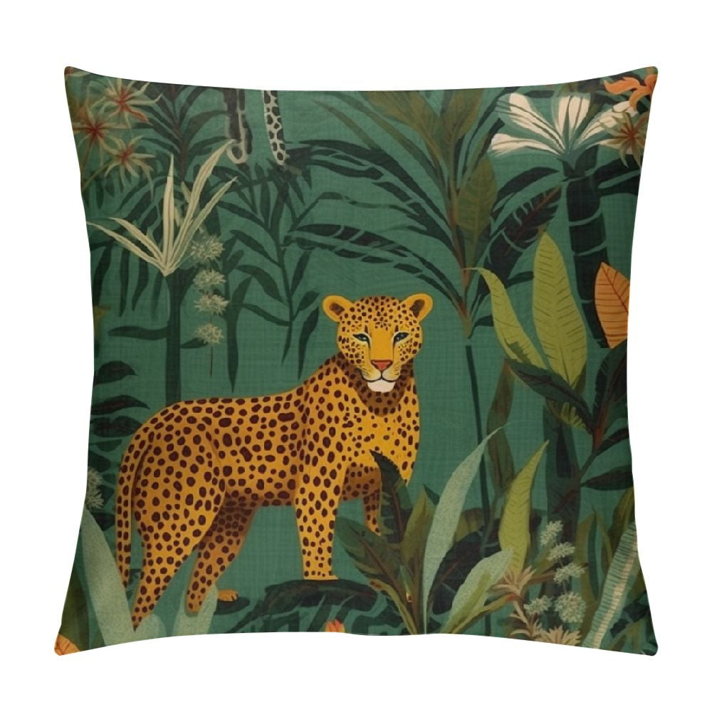 ARISTURING Leopard Pillow Covers, Cheetah Decorative, Jungle Tropical ...