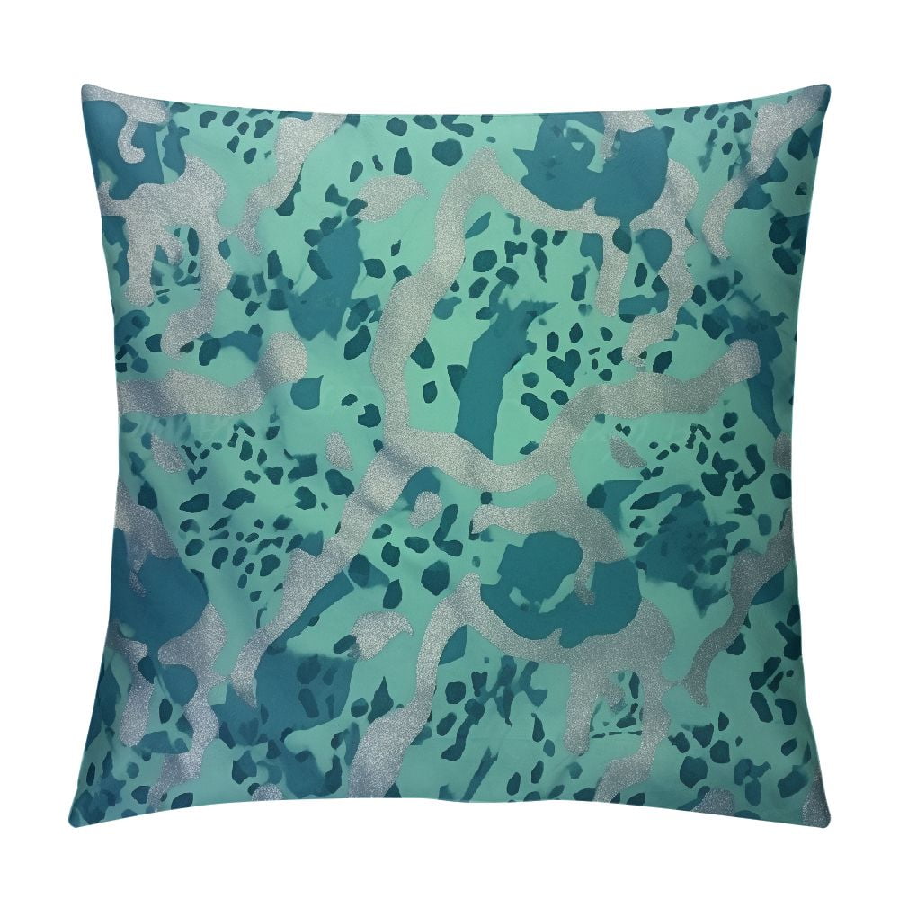 HENGT Leopard Print Decorative Throw Pillow Cover, Animal Leopard Blue ...