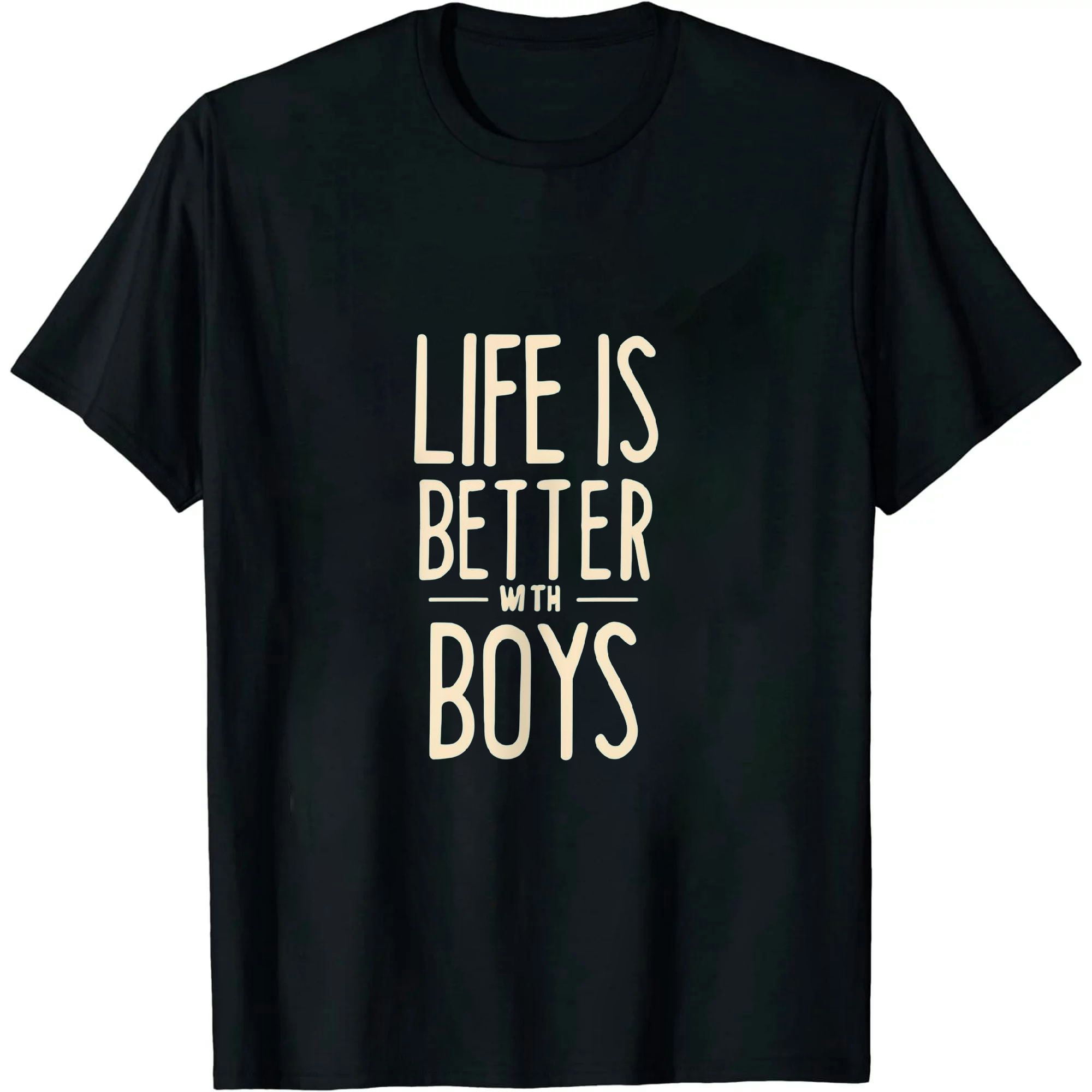 Jiayy Life is Better with My Boys Women Funny Mom Gift Shirts Graphic ...