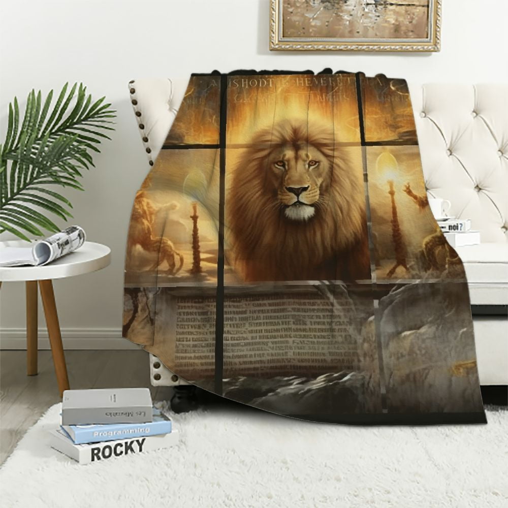 HENGT Lion Blanket for Men Lion Throw Blanket Soft Cozy Warm Fuzzy Lion ...