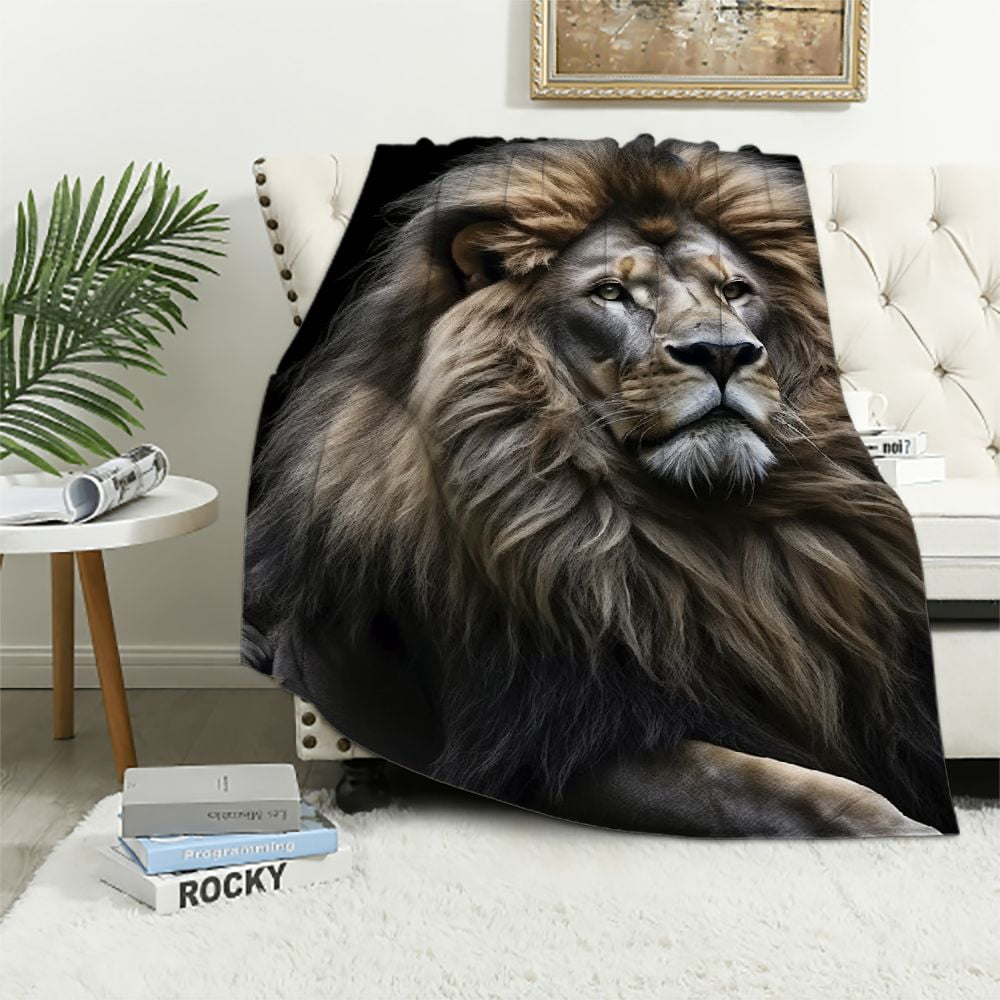ARISTURING Lion Blankets for Adults Animal Throw Blanket for Kids Face ...