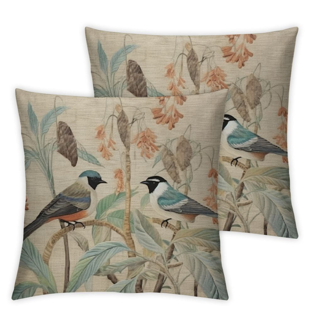 ARISTURING Little Cute Birds Throw Pillow Covers Farmhouse Double Sided ...