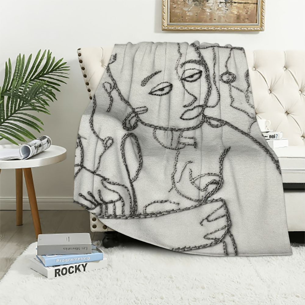 ARISTURING Maao Throw Blanket with Tassel for Couch, Bed - Abstract ...