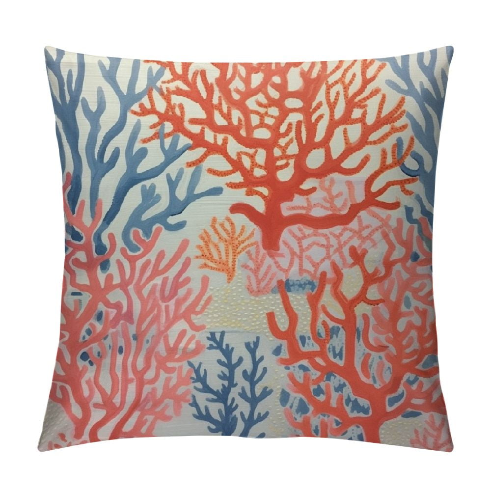 ARISTURING Marine Sea World Corals Throw Pillow Cover Nature Reef Blue ...