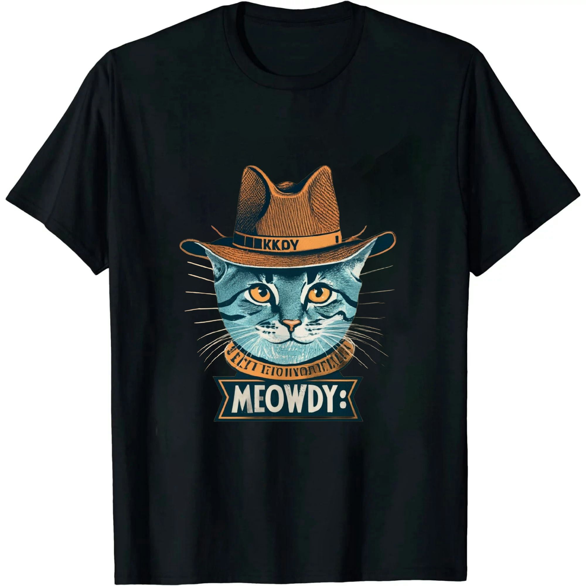 ARISTURING Meowdy - Funny Mashup Between Meow and Howdy - Meme T-Shirt ...