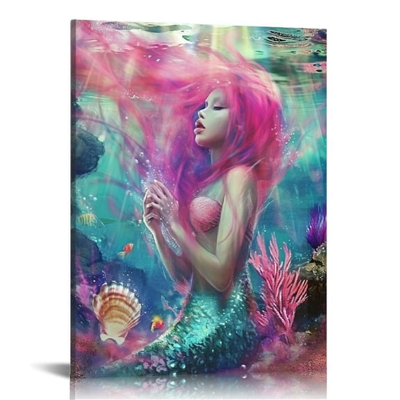 Mermaid Wall Decor for Home Ocean Inspired Wall Art and Canvas Prints