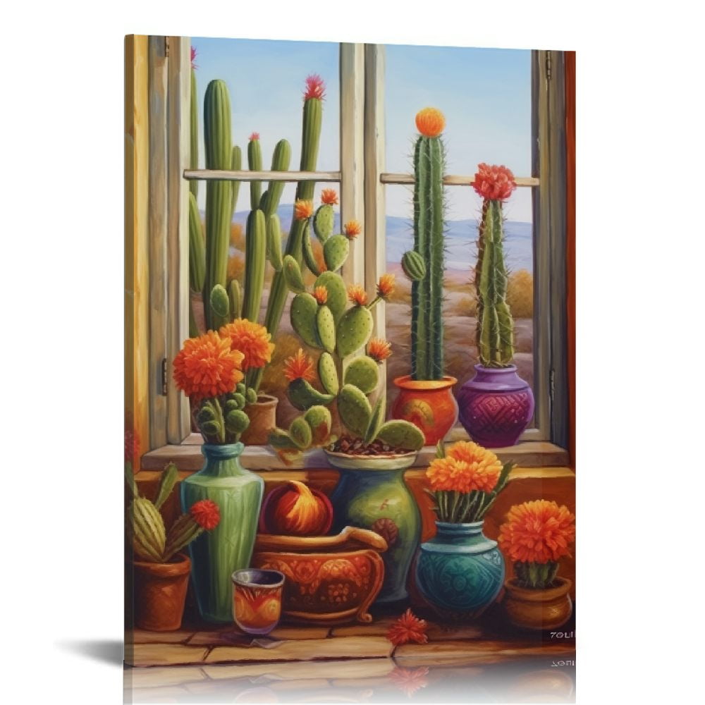 ARISTURING Mexican Style Canvas Wall Art Prints,Modern Concise Mexican Culture Folk Landscape ...
