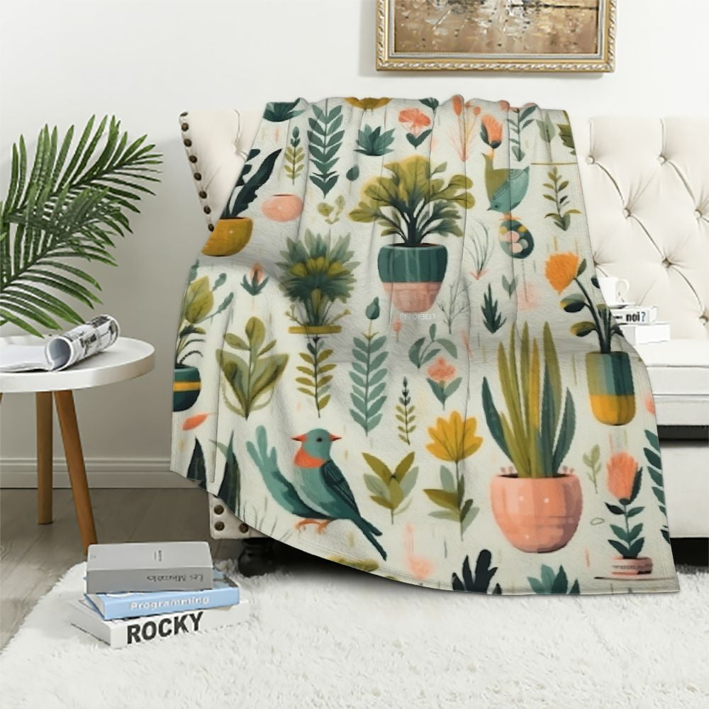 ARISTURING Mid Century Modern Abstract Pattern Sage Green Blanket ...