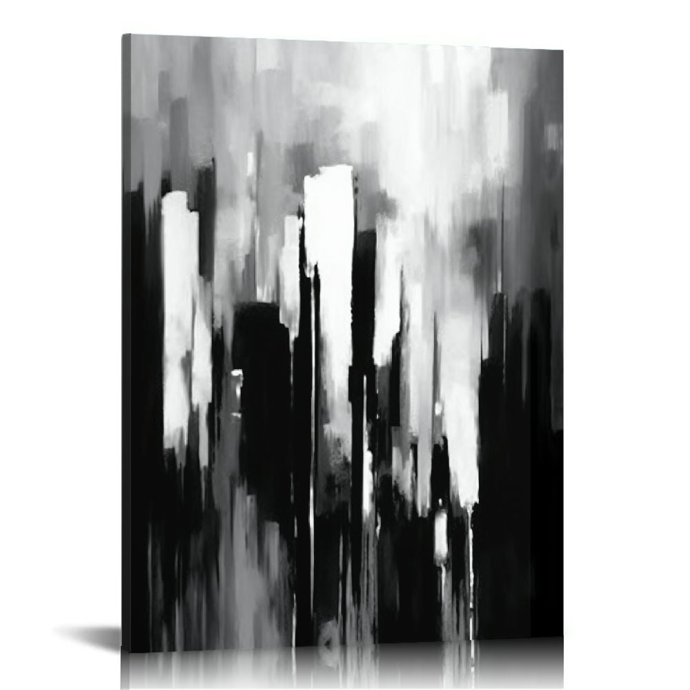 ARISTURING Modern Black and White Canvas Art Black and White Abstract ...