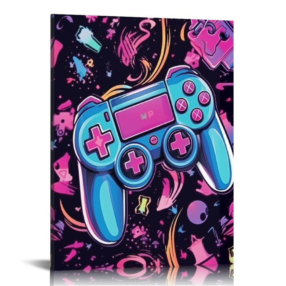 ARISTURING Modern Girl Gamepad Kids Wall Decor Poster for Home,Gaming ...