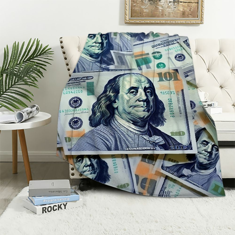 HENGT Money Throw Blanket, Adorable Super-Soft Extra-Large US Dollar ...