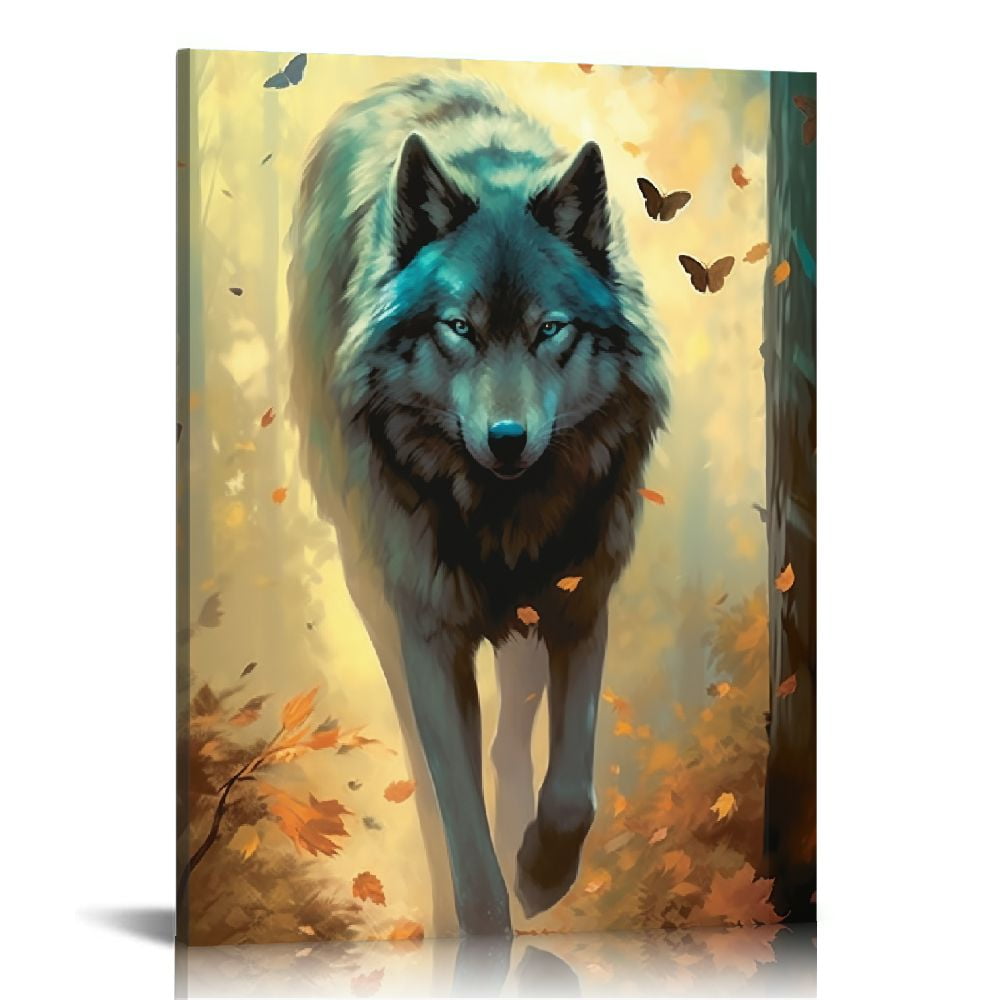 ARISTURING Motivational Wolf Canvas Wall Art Christian Wolf Painting ...