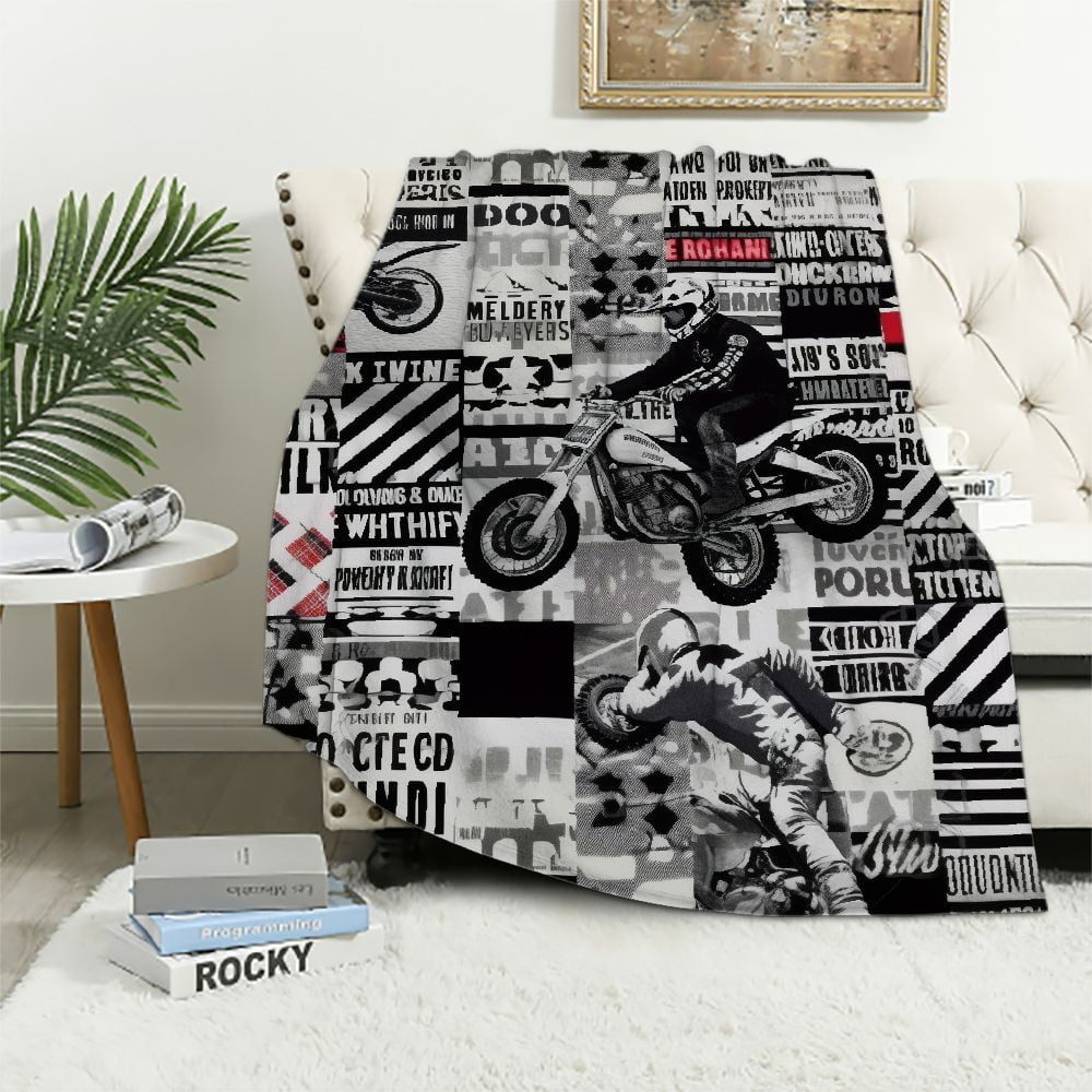 ARISTURING Motorcycle Blanket Gift for Boy Girls Kids Motorcycle Dirt ...