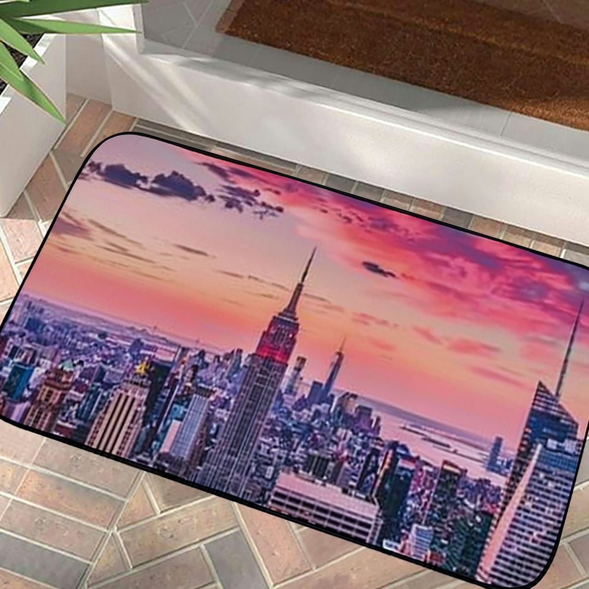 ARISTURING Multicolor Bathroom Rug Mat Non Slip Floor Mat New York City ...