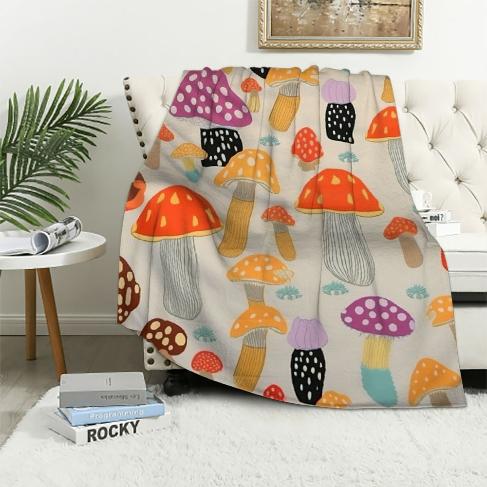 ARISTURING Mushroom Blanket Cute Soft Throw Blanket for Couch Super ...