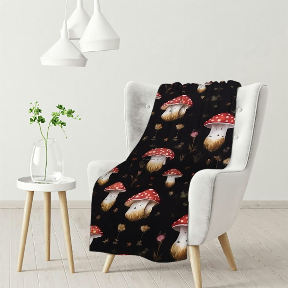 ARISTURING Mushroom Blanket for Kid Cute Mushroom Throw Blanket Soft ...