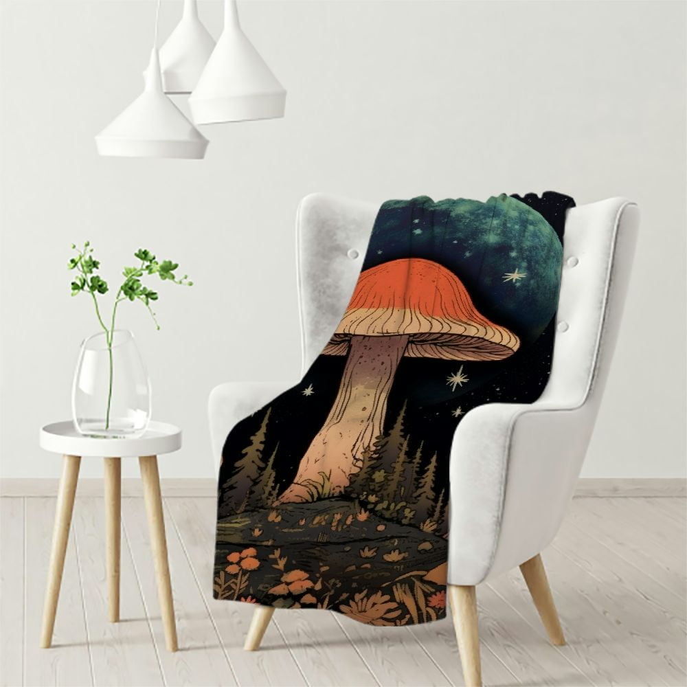 ARISTURING Mushroom Blanket Throw, Ultral Soft Warm Lightweight Flannel ...