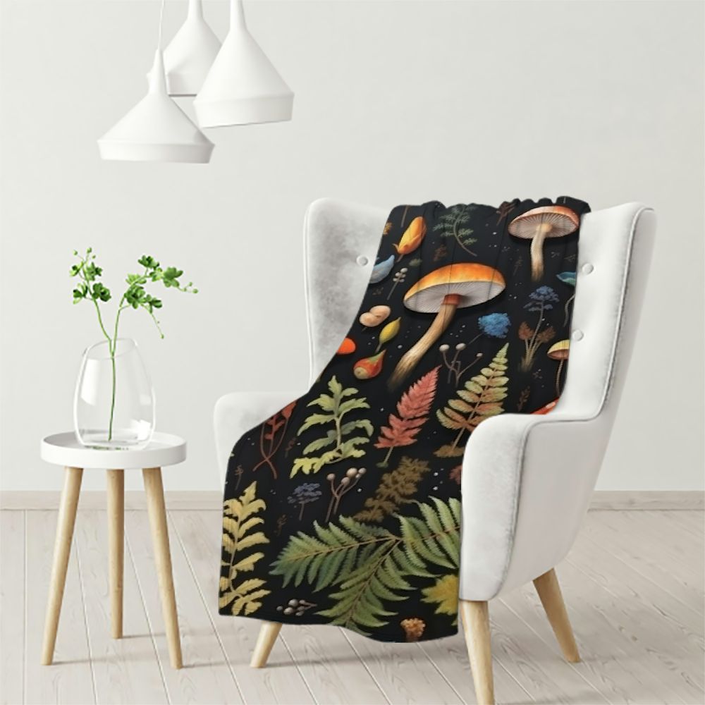 ARISTURING Mushroom Flannel Bed Blanket Throw Blanket Lightweight Cozy ...