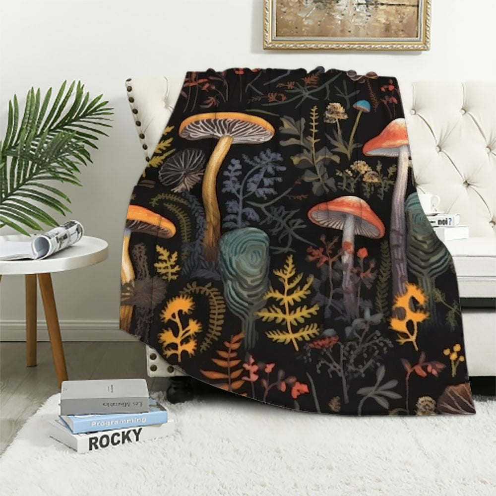 ARISTURING Mushroom Gifts Blanket Bed Throw Blanket Soft Lightweight ...