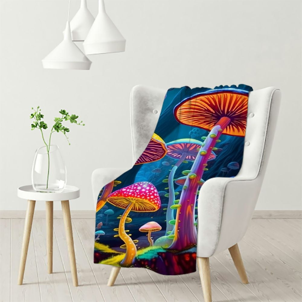 ARISTURING Mushroom Throw Blanket Colorful Mushroom Blanket Gifts for ...