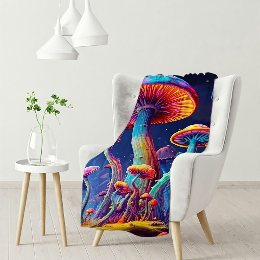 ARISTURING Mushroom Throw Blanket Colorful Mushroom Blanket Gifts for ...