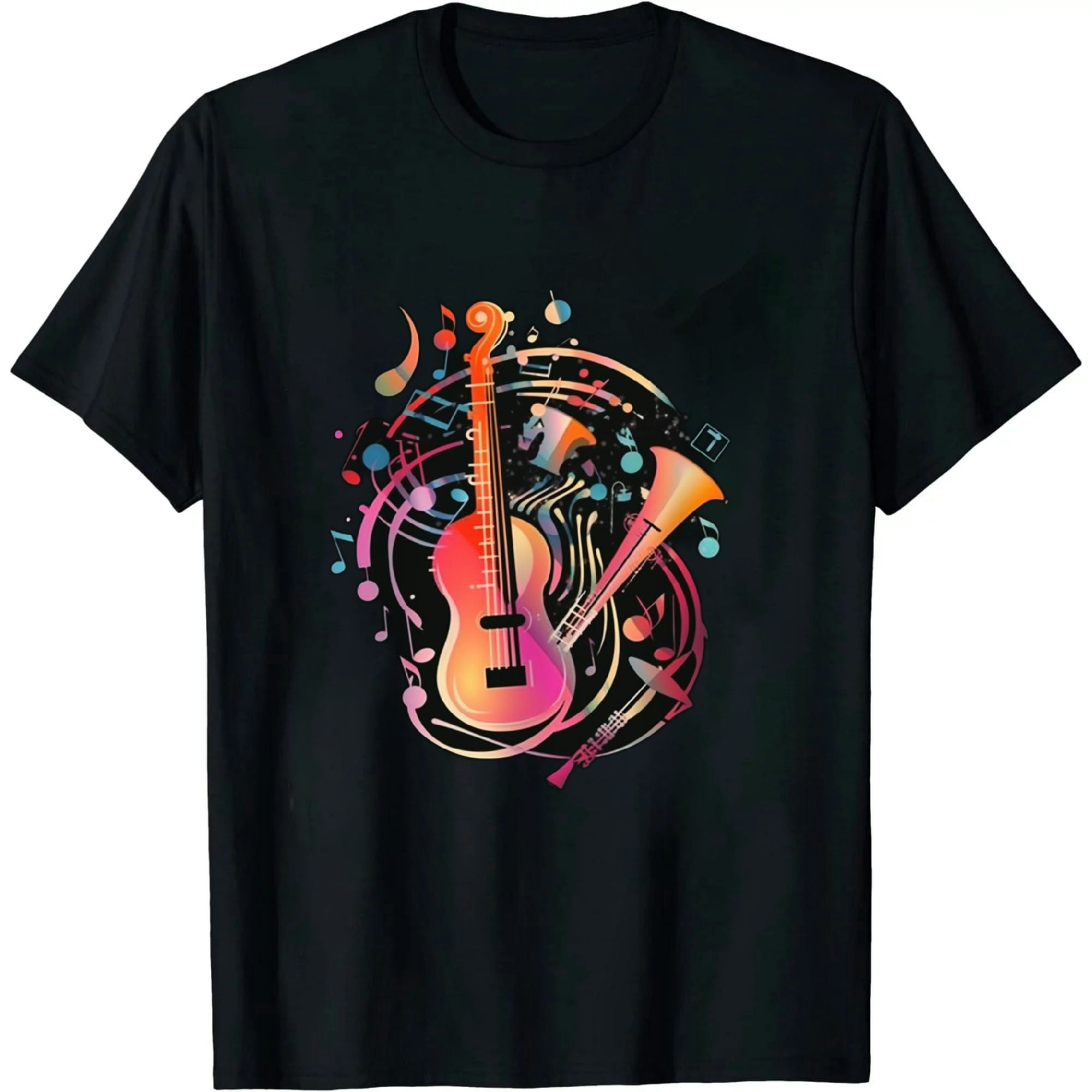 ARISTURING Musical Instrument Music Notes Musician Treble Clef T-Shirt ...