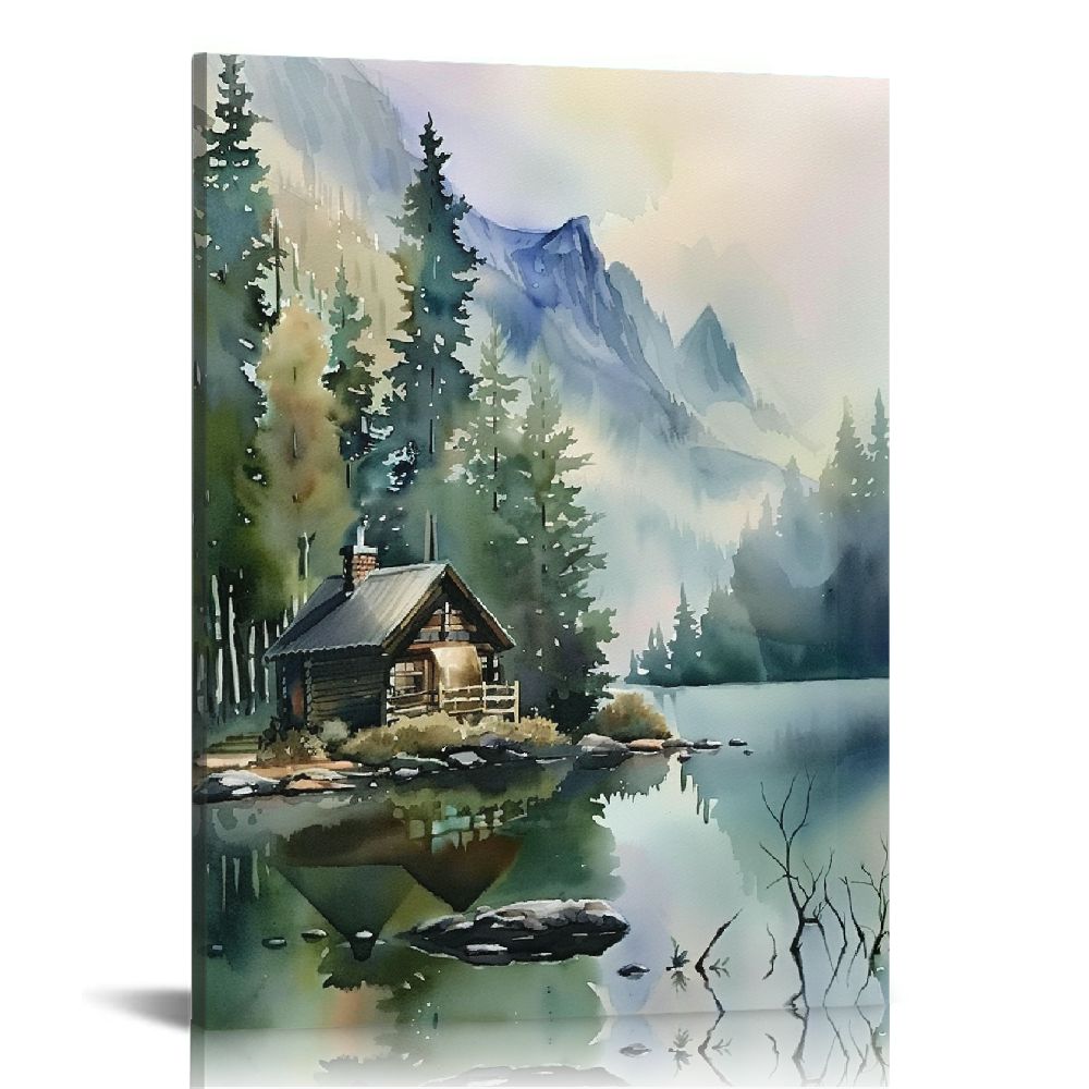 ARISTURING Natural Scenery Wall Art Tree Landscape Painting River ...