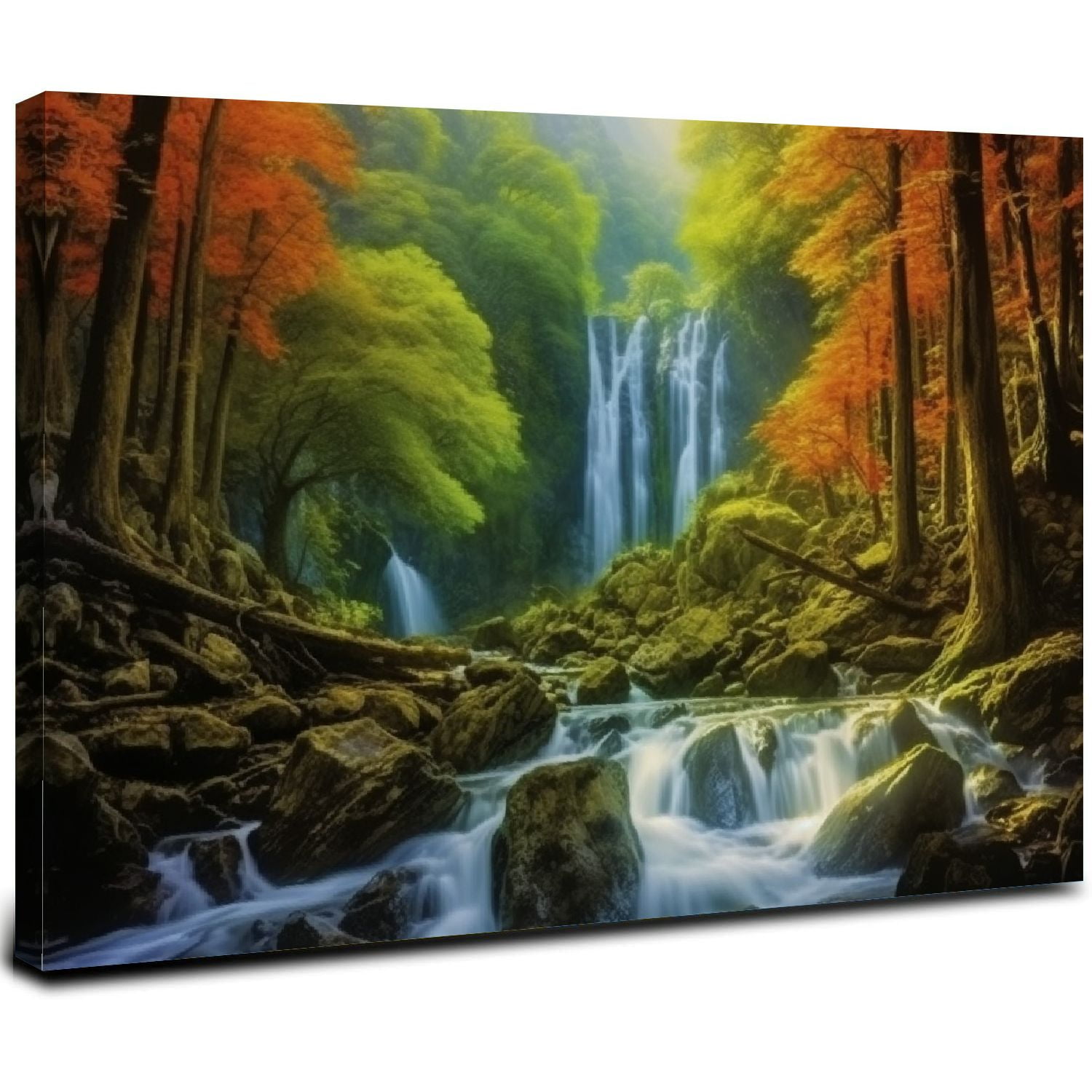 ARISTURING Nature Mountains Waterfall Canvas Wall Art Forest Scenery ...