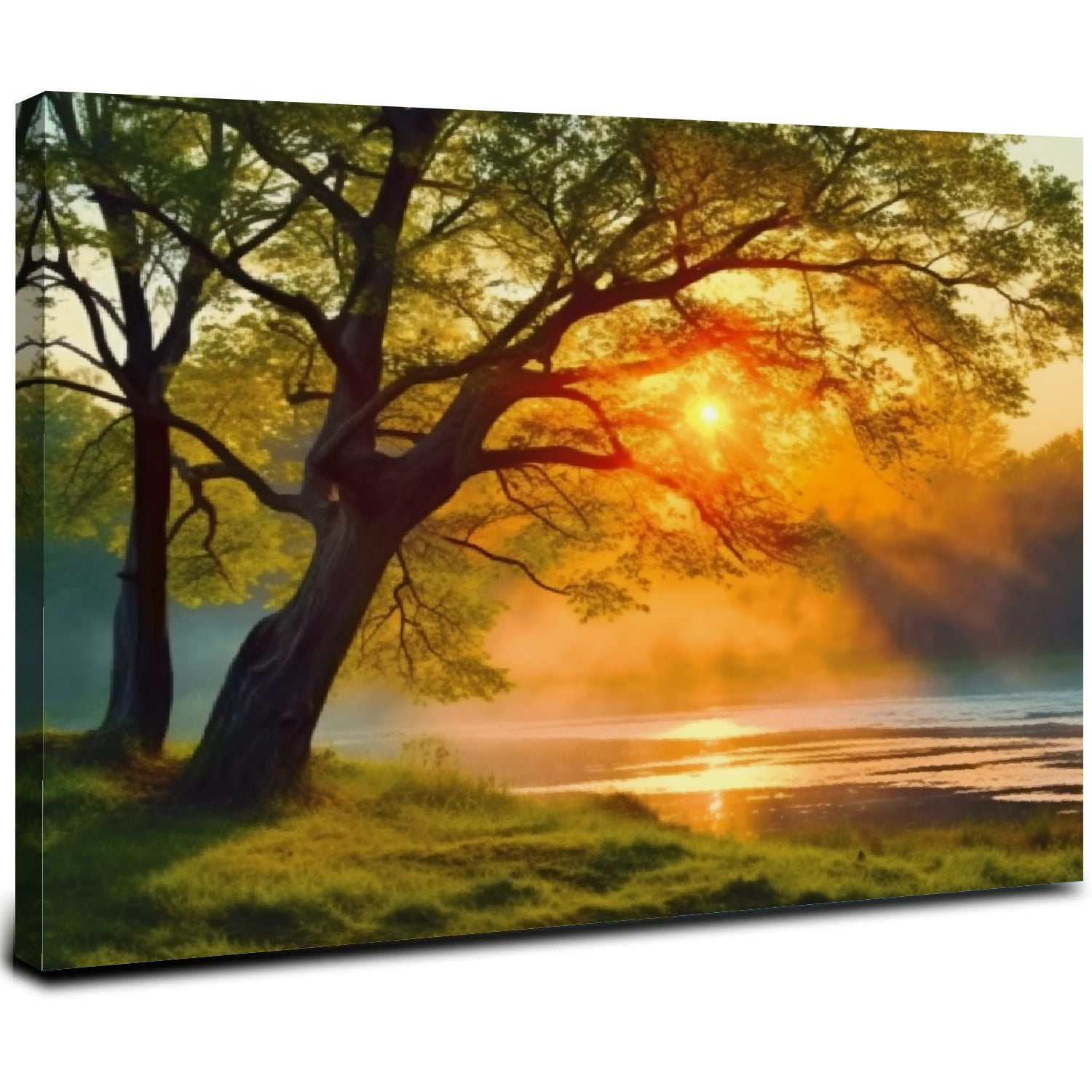 ARISTURING Nature Wall Art Forest Landscape Picture Oak Tree Canvas ...