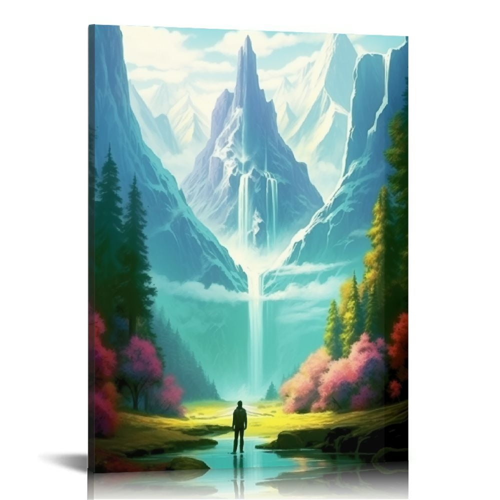 ARISTURING Nature Wall Art Print Colorful Landscape Painting, Nature ...