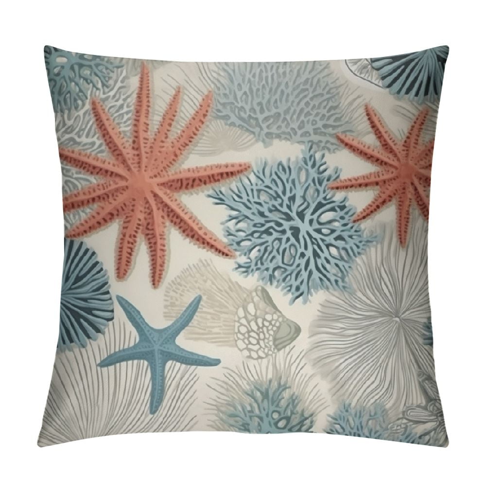 ARISTURING Nautical Coastal Throw Pillow Covers Beach Themed Ocean ...