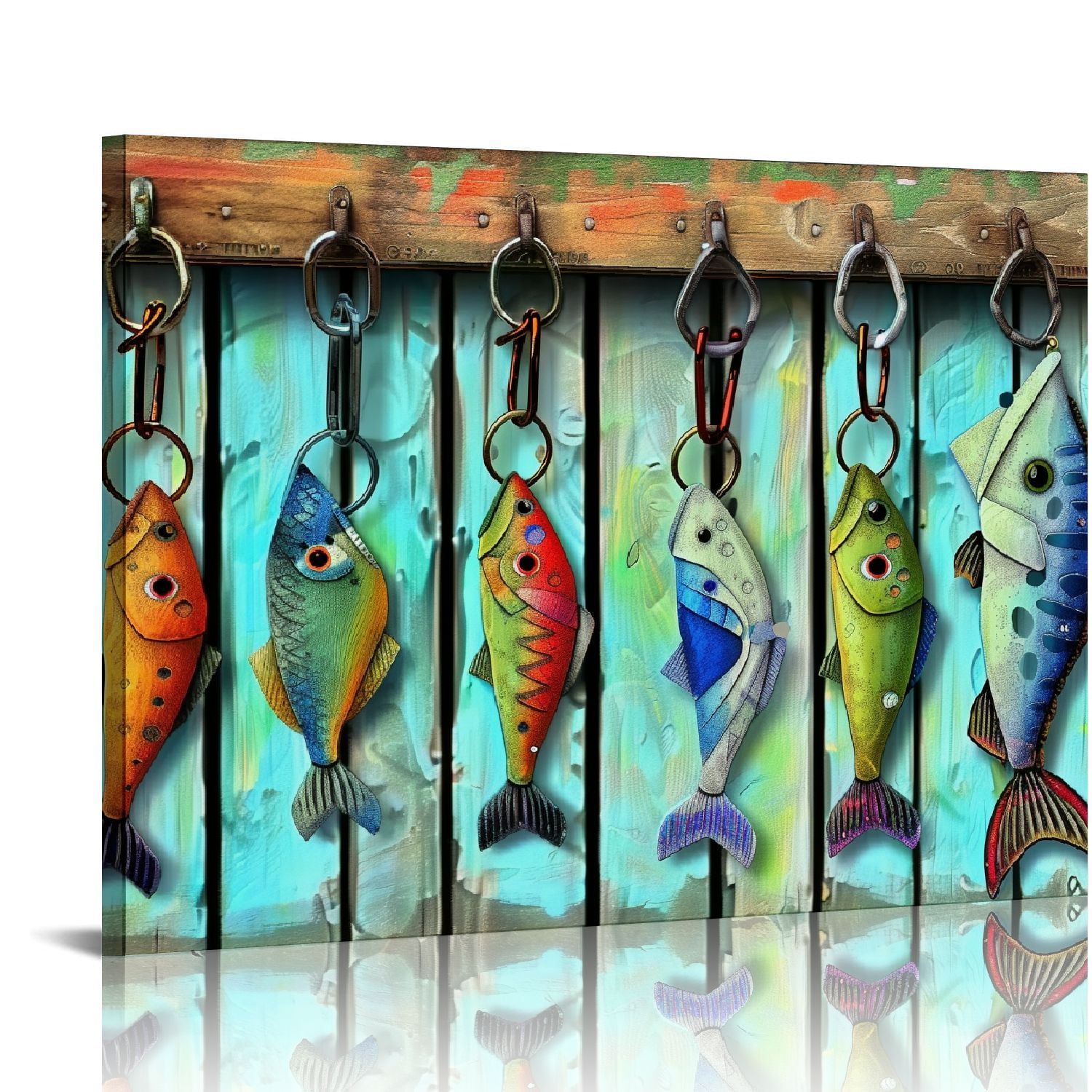 ARISTURING Nautical Fishing Wall Art Colorful Ocean Theme Pictures Wall ...