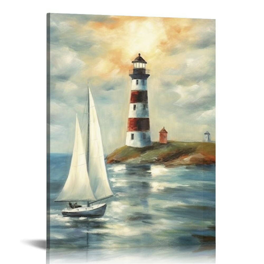 ARISTURING Northeastern Breeze II Canvas Wall Art Print, Sailing ...
