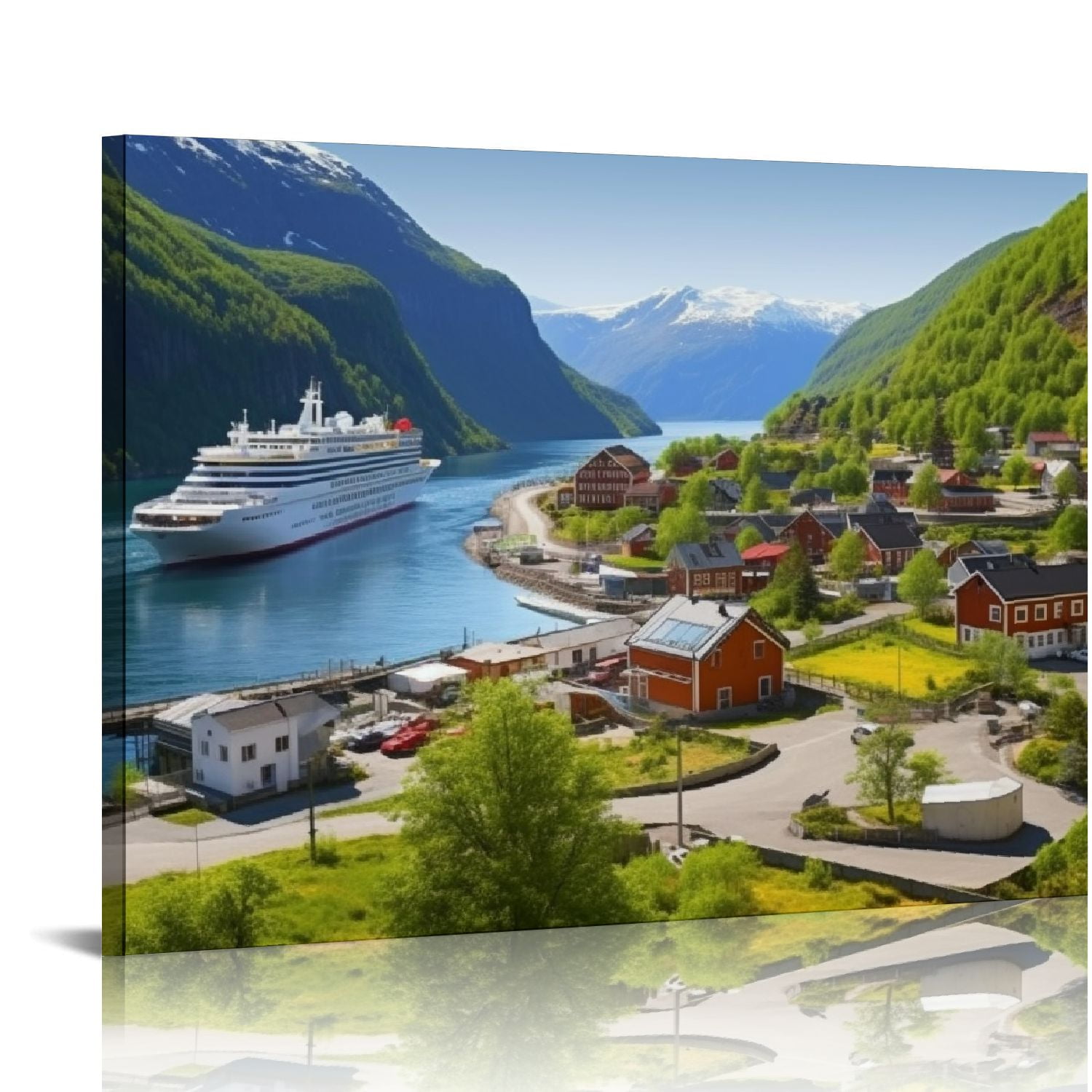 ARISTURING Norway Village Wall Art Canvas Prints Poster For Home Office ...