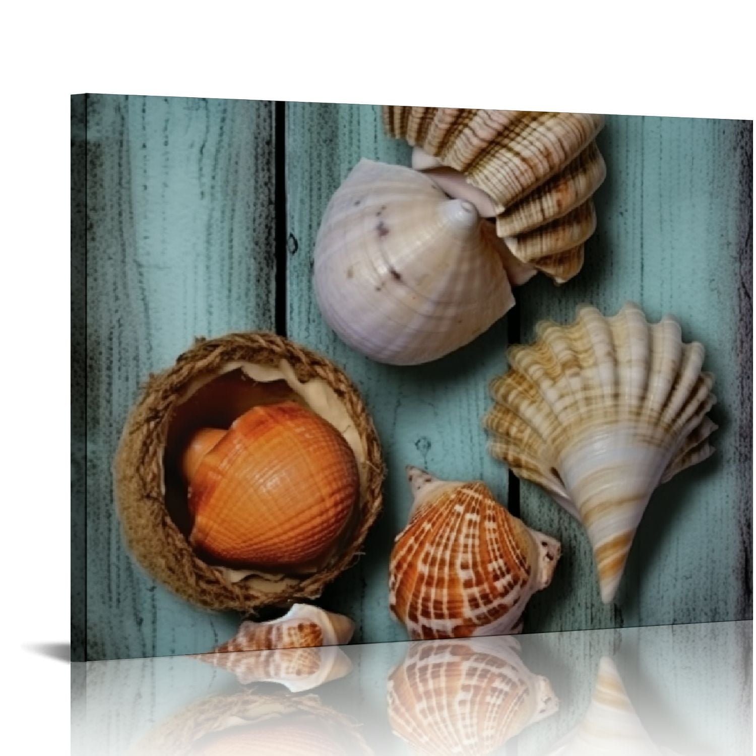 ARISTURING Ocean Beach Wall Art Coastal Seashell Starfish Canvas ...