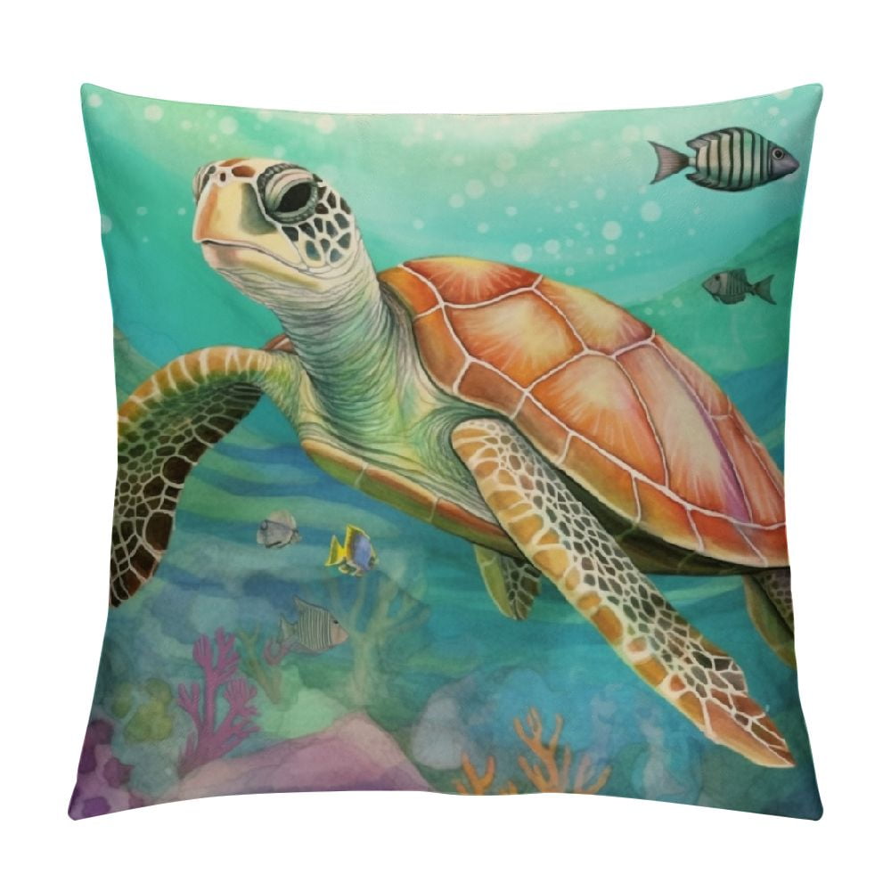 ARISTURING Ocean Park Theme Decorative Sea Turtle Throw Pillow Covers ...