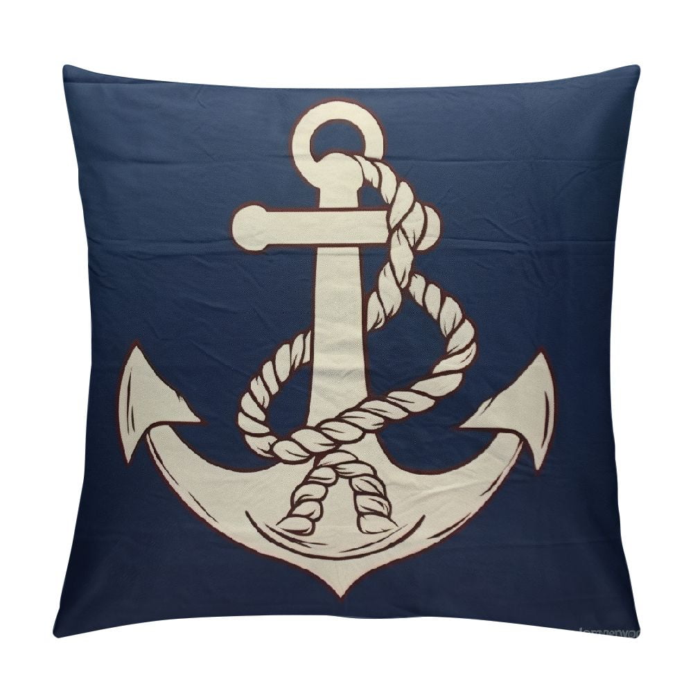 HENGT Ocean Theme Blue Pillow Covers,with Compass/Anchor/Sailboat ...