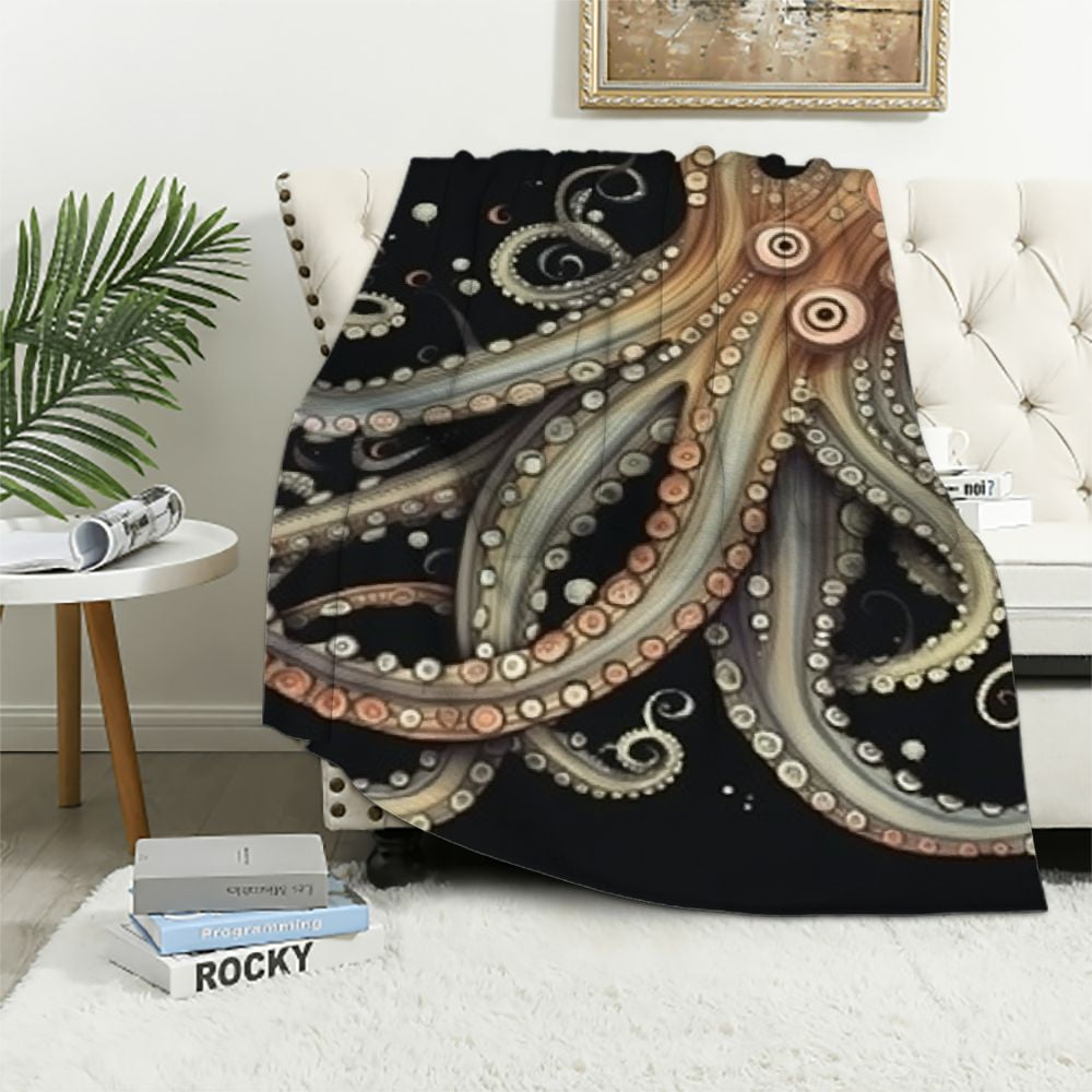 ARISTURING Octopus Blanket Throw Size Lightweight Super Soft Cozy ...