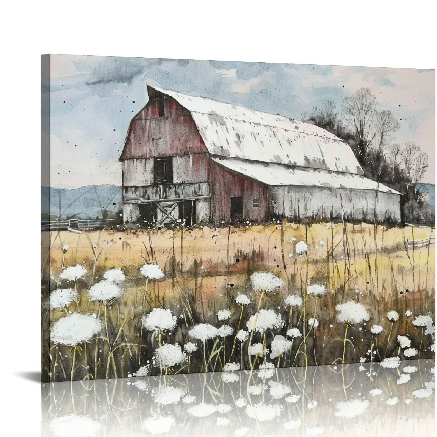 ARISTURING Old Barn Picture Wall Decor Art Canvas Prints Vintage ...