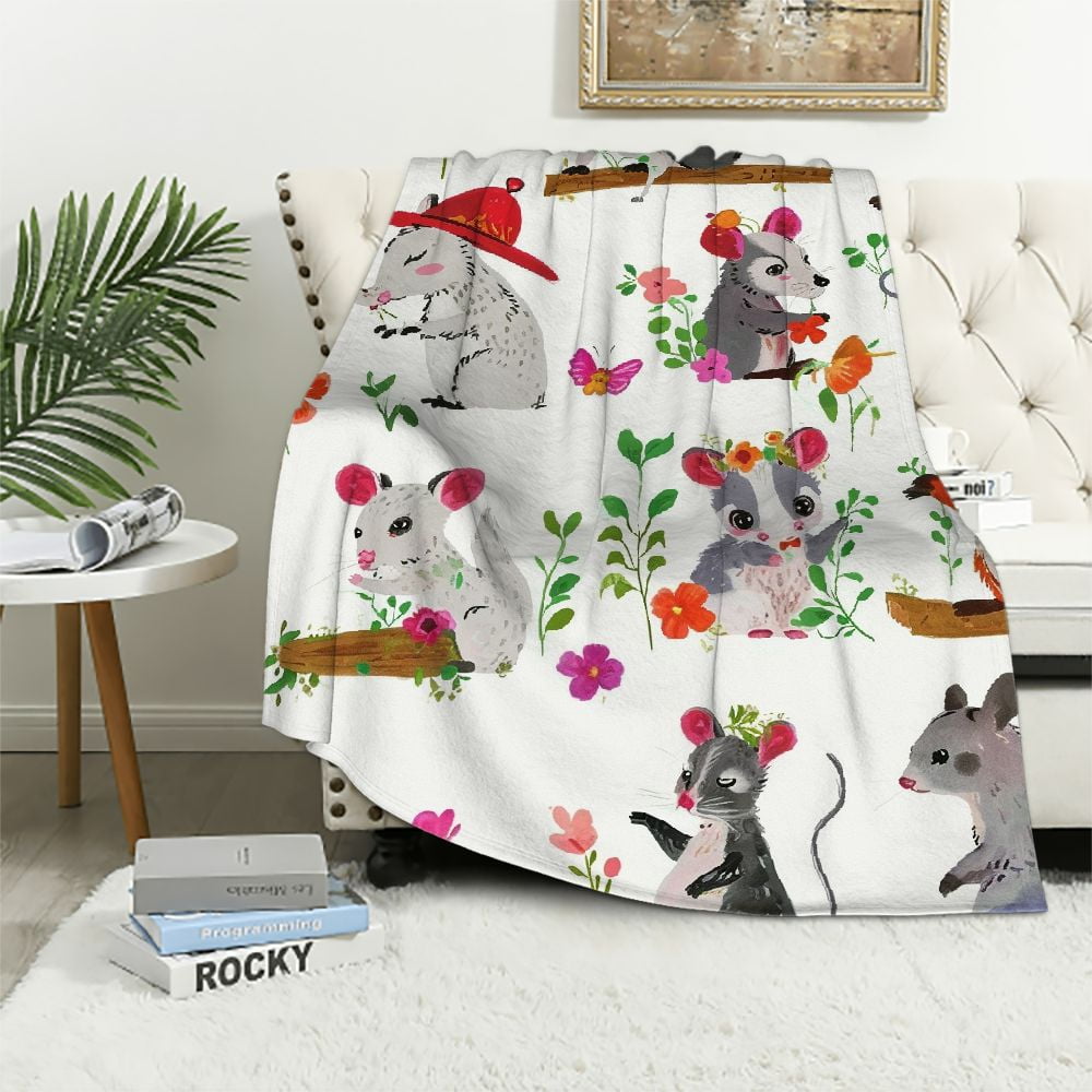 ARISTURING Opossum Flannel Throw Blanket Baby Kids Possum Gifts Plush ...