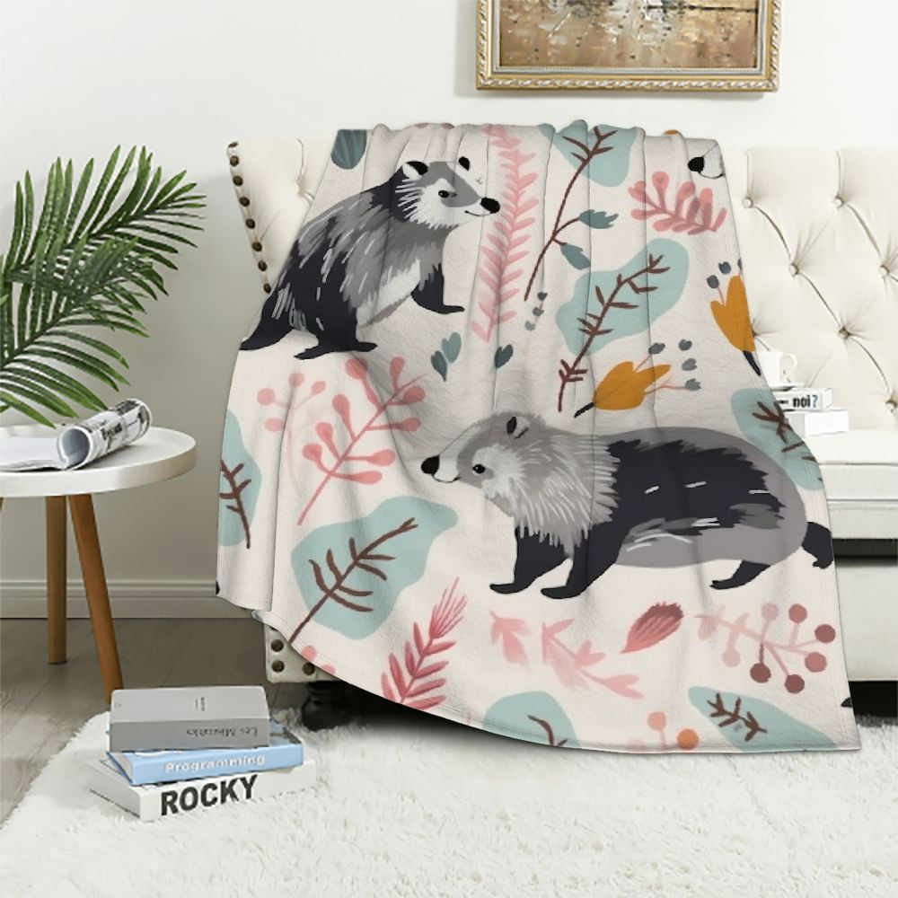 HENGT Opossum Plush Throw Blanket, Baby Kids Cute Animals Flannel ...