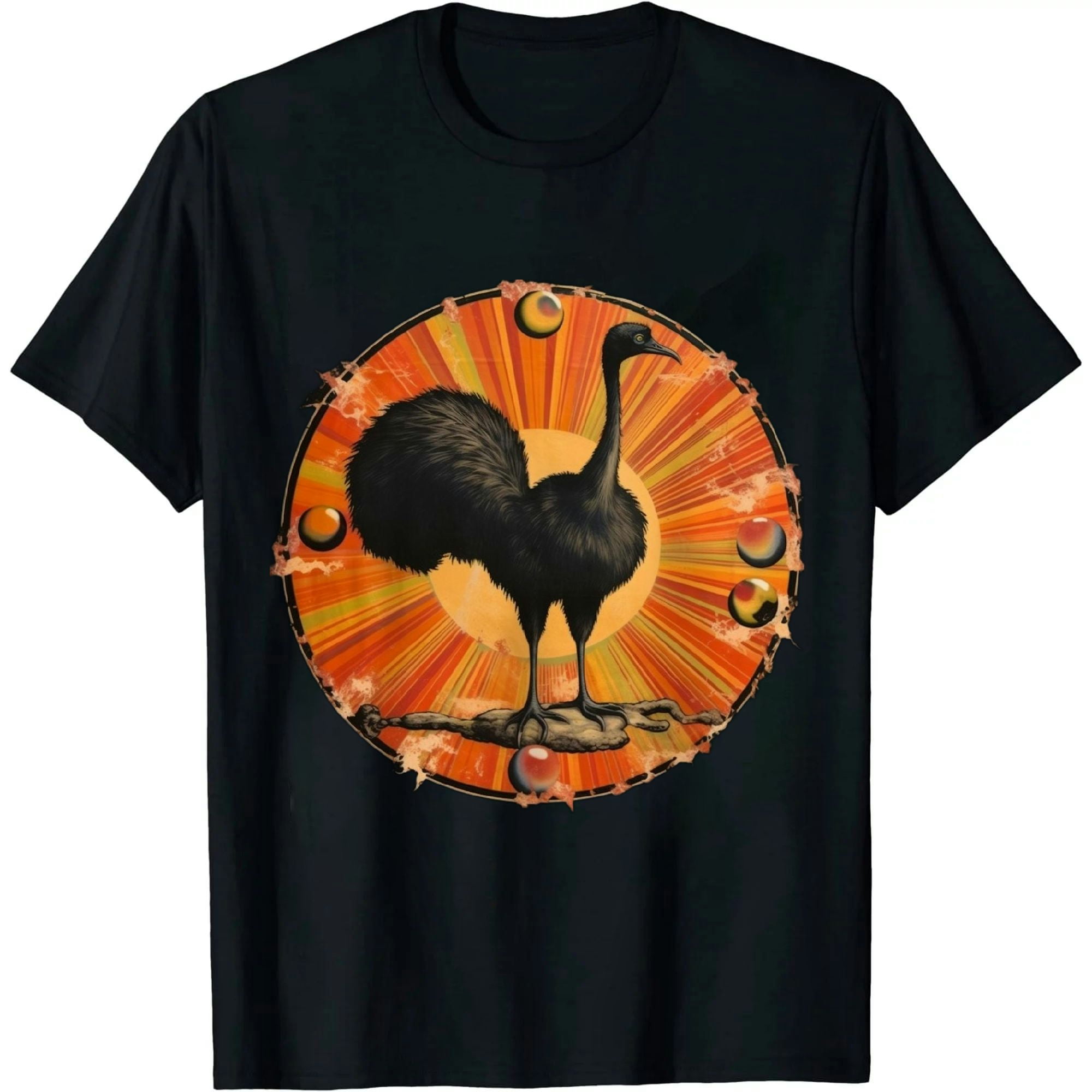 ARISTURING Ostrich Retro Vintage 60s 70s Sunset Bird Lovers Men Women T ...