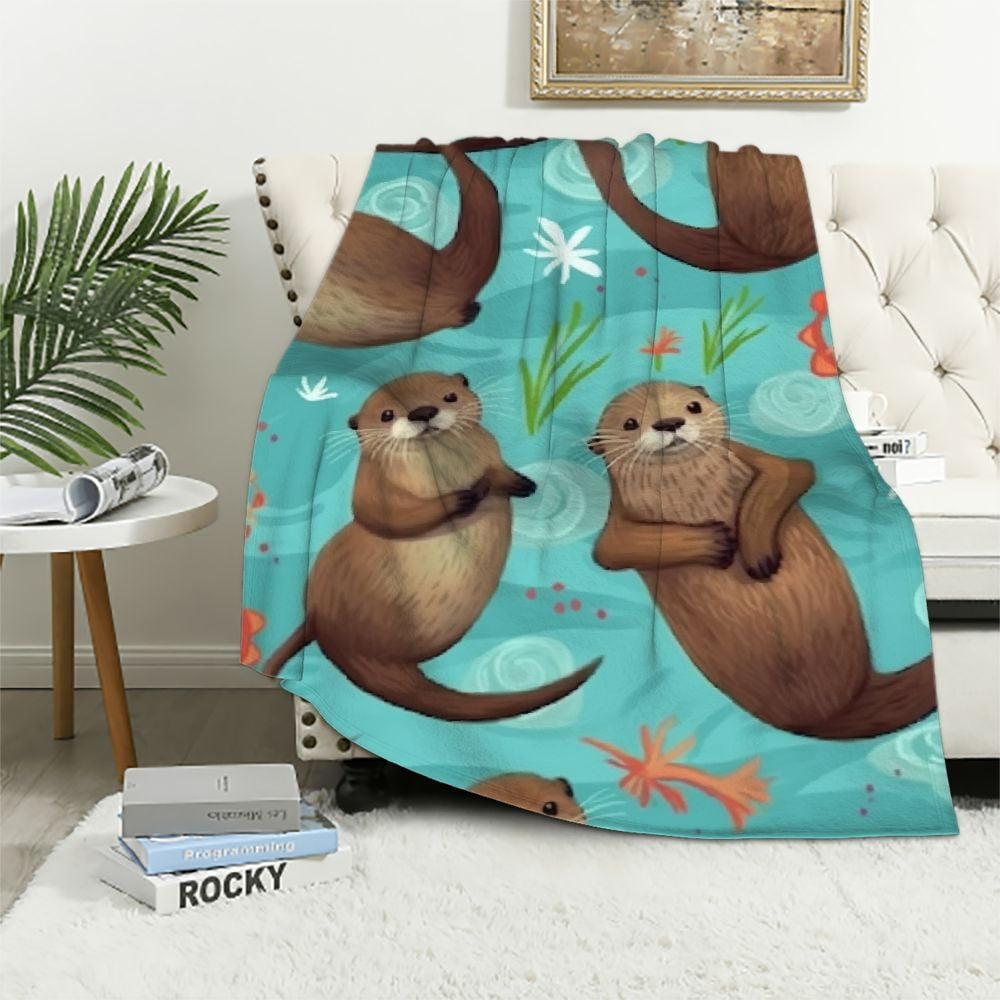 ARISTURING Otter Blanket Sea Otters Throw Blanket Otters Lovers Gift ...
