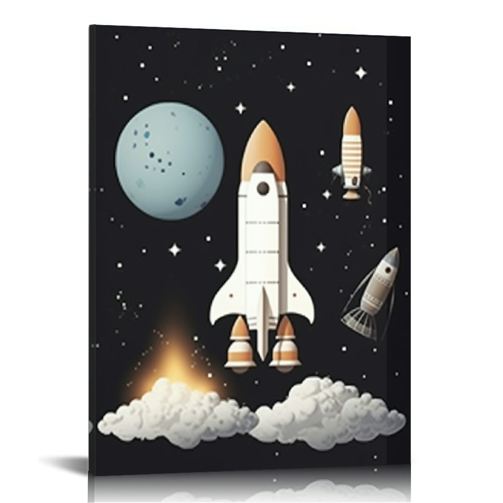 ARISTURING Outer Space Wall Decor Poster Planet Rocket Prints ...
